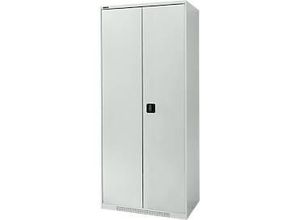 4051273768735 - Genius Flügeltürenschrank FS Stahl mit Belüftungslöchern B 810 x T 520 x H 1950 mm 5 OH Lichtgrau Lichtgrau bis 300 kg