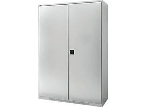 4051273768612 - Genius Flügeltürenschrank FS Stahl mit Belüftungslöchern B 1343 x T 520 x H 1950 mm 5 OH Lichtgrau Lichtgrau bis 750 kg