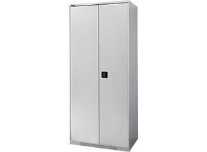 4051273768766 - Genius Flügeltürenschrank FS Stahl mit Belüftungslöchern B 810 x T 520 x H 1950 mm 5 OH Weißalu Weißalu bis 300 kg