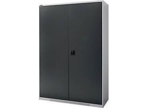 4051273768667 - Genius Flügeltürenschrank FS Stahl mit Belüftungslöchern B 1343 x T 520 x H 1950 mm 5 OH Weißalu Anthrazitgrau bis 750 kg