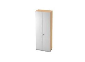 4032062111628 - Garderobenschrank links Ablagen B 800 x T 420 mm Ahorn-Dekor silber