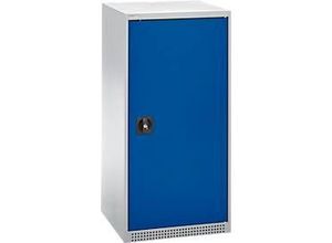 4051273768599 - Genius Flügeltürenschrank FS Stahl mit Belüftungslöchern B 545 x T 520 x H 1105 mm 3 OH Weißalu Enzianblau bis 150 kg