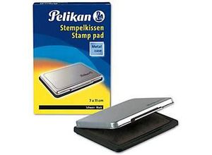 4012700331779 - PELIKAN Stempelkissen 2 schwarz im Metallic Gehaeuse Stempelflaeche 7x11 cm schwarz getraenkt mit Farbe ohne oel nachfuellbar (00331777)