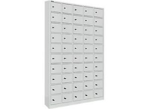 4251898823608 - Select Wertfachschrank 50 Fächer Türen mit Zylinderschlössern inkl Schlüsseln & Hauptschlüssel B 980 x T 200 x H 1530 mm Stahlblech lichtgrau RAL 7035