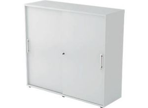 4032062024997 - FINO - Schiebetürenschrank je 2 Fachböden 1 Trennwand HxBxT 1100 x 1200 x 400 mm lichtgrau