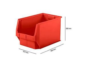 4052939528311 - Sichtlagerkasten SSI Schäfer LF 533 Polypropylen L 500 x B 312 x H 300 mm 38 l rot