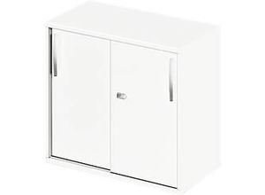 4251898805475 - Select Ansatz- Aufsatz-Schiebetürenschrank LOGIN 2 Ordnerhöhen B 800 x T 420 x H 726 mm weiß weiß