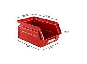 8697837515443 - Select Sichtlagerkasten 09 l 25 kg L 163 x B 102 x H 75 mm Stahl RAL 3000 (feuerrot)