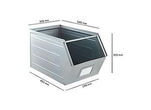 8697837515771 - Select Sichtlagerkasten mit Tragestab L 550 x B 307 x H 298 mm 40 l 150 kg Stahl galvanisch verzinkt