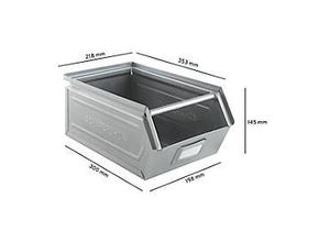 8697837515573 - Select Sichtlagerkasten mit Tragestab Stahl L 361 x B 211 x H 145 mm 85 l 60 kg galvanisch verzinkt