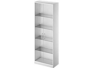 4051273728043 - Genius Glastürenschrank TETRIS SOLID Stahlkorpus 5 OH B 800 mm Glas weißalu