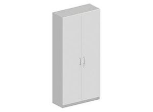 4051273728487 - Genius Garderobenschrank TETRIS SOLID 6 Ordnerhöhen 1 Fachboden Kleiderstange abschließbar B 1000 x T 412 x H 2239 mm weißalu weiß