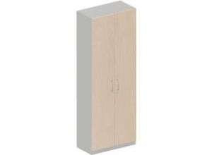 4051273728418 - Genius Garderobenschrank TETRIS SOLID 6 Ordnerhöhen 1 Fachboden Kleiderstange abschließbar B 800 x T 412 x H 2239 mm weißalu Ahorn