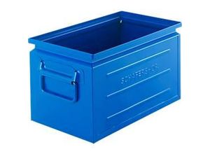 8697837516327 - Select Stapelbox Volumen 134 l 80 kg Faltgriffe L 375 x B 207 x H 201 mm Stahlblech blau RAL 5015