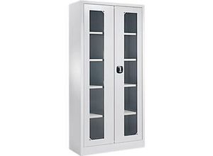 4051273639202 - Select Mehrzweckschrank MSI-ST 2409 mit Sichtfenster 4 Zwischenböden B 950 x T 400 x H 1935 mm Stahl & ESG-Glasscheiben weißaluminium