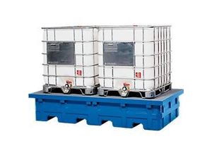 4250101100543 - IBC-Station Volumen 2000 l bis 4000 kg unterfahrbar mit PE-Gitterrost Polyethylen blau B 2530 x T 1320 x H 610 mm