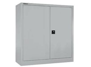 4051273516374 - Select Flügeltürenschrank MS iCONOMY Stahl 3 Ordnerhöhen B 950 x T 400 x H 1215 mm weißaluminium RAL 9006