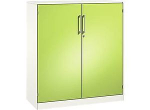 4060061145986 - Flügeltürenschrank ASISTO C 3000 3 Ordnerhöhen B 1000 mm weiß virdingrün