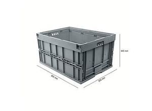 4250685147941 - EURO-Maß Faltbox 8645 ohne Deckel Volumen 1712 l mit Stirnteilsicherung grau