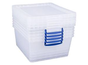 5060456652272 - Really Useful Boxes Aufbewahrungsboxen transparent mit Deckel 175L 5 Stück