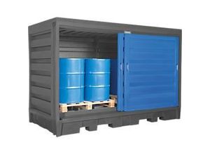 4250101189463 - Gefahrstoffdepot asecos Polyethylen unterfahrbar B 3200 x T 1740 x H 2170 für 8 Fässer à 200 l