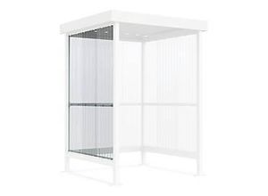 4250366526836 - Wsm Walter Solbach Metallbau - Seitenwand zu Raucherunterstand ral 9002 grauweiß TxH 1500x2350 mm Well-Polycarbonat Anlehnbügel ral 9002 grauweiß