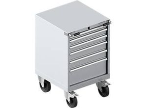 4051273657503 - Schubladenschrank mit Rollen WSK 27-27 6 Schübe bis 200 kg B 564 x T 572 x H 870 mm weißaluminium weißaluminium