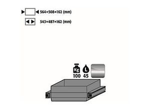 4250101138355 - Auszugswanne Schwerlast für asecos Sicherheitsschränke der Q30 Q90 und S90 Serie Edelstahl 14301 B 564 x T 508 x H 162 mm 45 l bis 100 kg