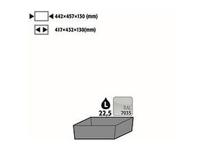 4250101138416 - Bodenauffangwanne Stawa-R für asecos Sicherheitsschränke der Q30 Q90 S90 und K90 Serie Stahlblech lichtgrau B 442 x T 507 x H 127 mm 22 l