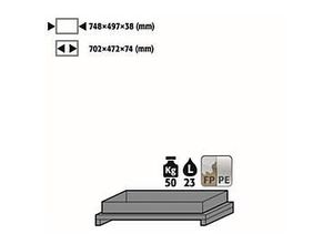 4250101138300 - Wannenboden Standard für asecos Sicherheitsschränke der Q30 Q90 und S90 Serie Polypropylen grau B 749 x T 505 x H 107 mm 22 l bis 50 kg