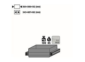 4250101138331 - Auszugswanne Schwerlast für asecos Sicherheitsschränke der Q30 Q90 und S90 Serie Stahlblech lichtgrau B 564 x T 508 x H 162 mm 45 l bis 100 kg