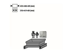 4250101140396 - Tablarauszug für asecos Chemikalienschränke der CS und CX Serie Stahlblech Polypropylen lichtgrau B 435 x T 482 x H 94 mm 11 l bis 30 kg