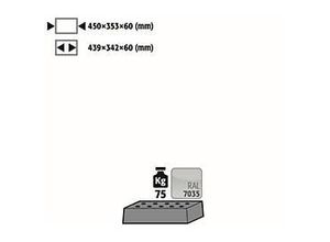 4250101144066 - Lochblecheinsatz Standard für asecos Sicherheitsschränke der UB90 Serie Stahlblech lichtgrau B 442 x T 345 x H 70 mm bis 75 kg