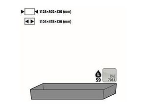 4250101141546 - Bodenauffangwanne Standard für asecos Sicherheitsschränke der S-30 Serie Stahlblech lichtgrau B 1128 x T 502 x H 120 mm 59 l