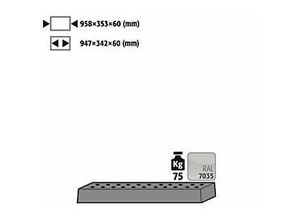 4250101144059 - Lochblecheinsatz Standard für asecos Sicherheitsschränke der UB90 Serie Stahlblech lichtgrau B 950 x T 345 x H 66 mm bis 75 kg