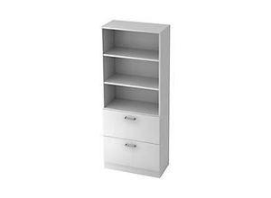 4032062128961 - Regalschrank TARVIS 5 OH 2 HR-Auszüge 60 kg Tragkraft abschließbar 2 Fachböden B 800 x T 420 x H 2004 mm weiß