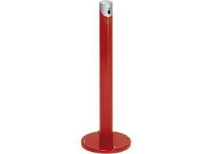 4030695039142 - VAR Ascher-Standsäule SG 105 rund mit 2 Liter Innenbehälter Korpus rot Kopfteil silber