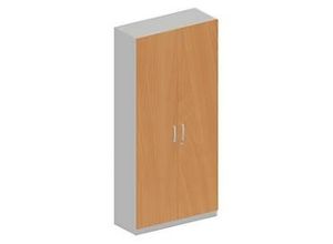 4051273739629 - Genius Garderobenschrank TETRIS SOLID 5 Ordnerhöhen 1 Fachboden Kleiderstange abschließbar B 1000 x T 412 x H 2143 mm weißalu Buche