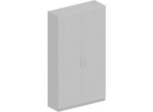 4051273739643 - Genius Garderobenschrank TETRIS SOLID 5 OH 1 Fachboden Kleiderstange abschließbar B 1200 x T 412 x H 2143 mm weißalu lichtgrau