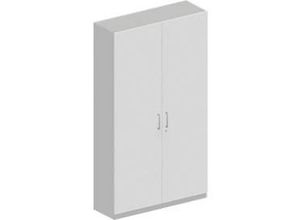 4051273726803 - Genius Garderobenschrank TETRIS SOLID 5 Ordnerhöhen 1 Fachboden Kleiderstange abschließbar B 1200 x T 412 x H 2143 mm weißalu weiß