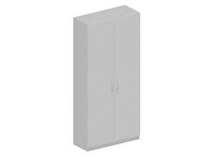 4051273739612 - Genius Garderobenschrank TETRIS SOLID 5 OH 1 Fachboden Kleiderstange abschließbar B 1000 x T 412 x H 2143 mm weißalu lichtgrau