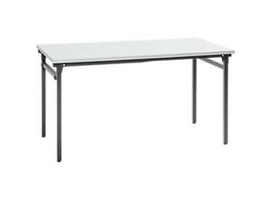 8697837511506 - Klapptisch stabiles 4-Fußgestell mit Spezial-Klappbeschlag B 1600 x T 800 x H 725 mm lichtgrau schwarz