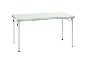 8697837511490 - Klapptisch stabiles 4-Fußgestell mit Spezial-Klappbeschlag B 1600 x T 800 x H 725 mm lichtgrau lichtgrau