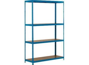 4260054775767 - Spannregal Weitspann-Steckregal Regale max Belastbarkeit 1400 kg Gr B H T 150 cm x 240 cm x 60 cm blau Werkstatt-Regale Regale