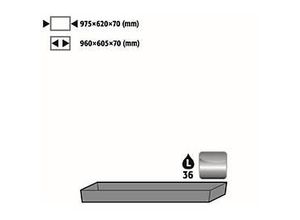 4250101142345 - Bodenauffangwanne Stawa-R für asecos Sicherheitsschränke der UB90 Serie Edelstahl 14301 B 975 x T 620 x H 78 mm 33 l