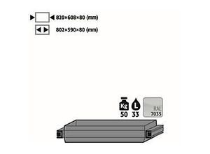 4250101139901 - Auszugswanne Stawa-R für asecos Sicherheitsschränke der UB90 Serie Stahlblech lichtgrau B 820 x T 608 x H 91 mm 33 l bis 60 kg