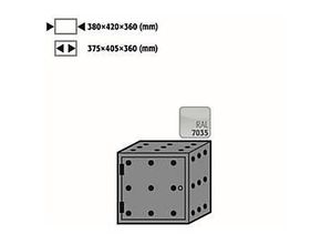 4250101138140 - Lagerbox für asecos Sicherheitsschränke der Q30 Q90 und S90 Serie Stahlblech lichtgrau B 380 x T 420 x H 360 mm Türanschlag links