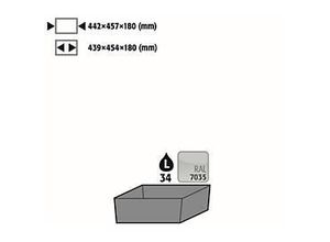 4250101138423 - Bodenauffangwanne Stawa-R für asecos Sicherheitsschränke der Q30 Q90 S90 und K90 Serie Stahlblech lichtgrau B 442 x T 507 x H 171 mm 33 l