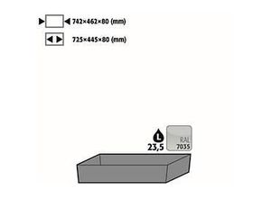 4250101138270 - Bodenauffangwanne Stawa-R für asecos Sicherheitsschränke der Q30 Q90 und S90 Serie Stahlblech lichtgrau B 742 x T 507 x H 83 mm 22 l