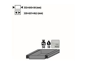 4250101138669 - Auszugswanne Entsorgung für asecos Sicherheitsschränke der S90 Serie Stahlblech lichtgrau B 332 x T 605 x H 50 mm 10 l bis 50 kg